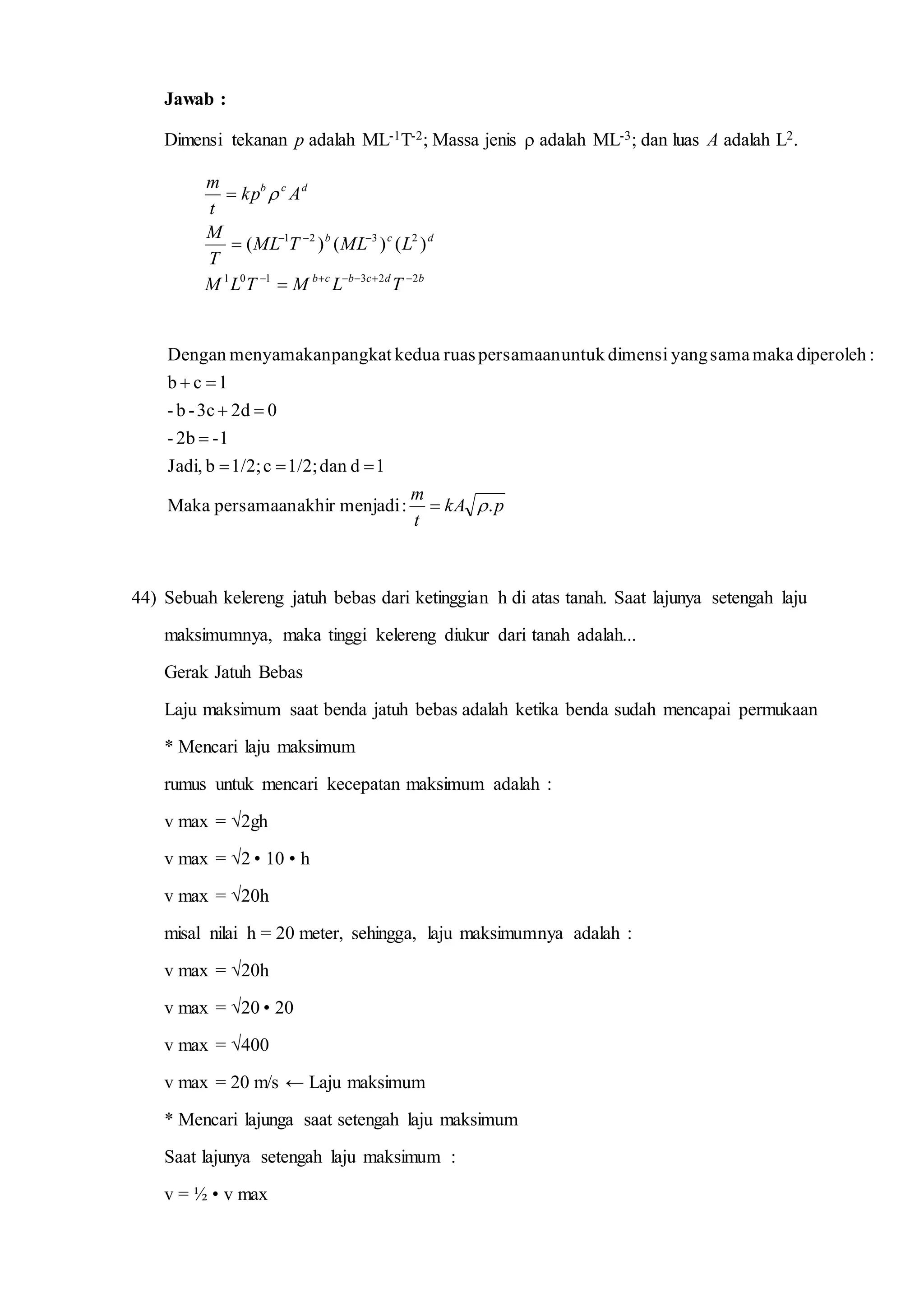 Soal dan pembahasan fisika part 2 | DOCX