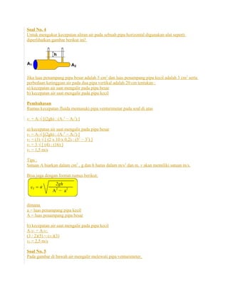 Soal dan pembahasan fluida dinamis | DOC