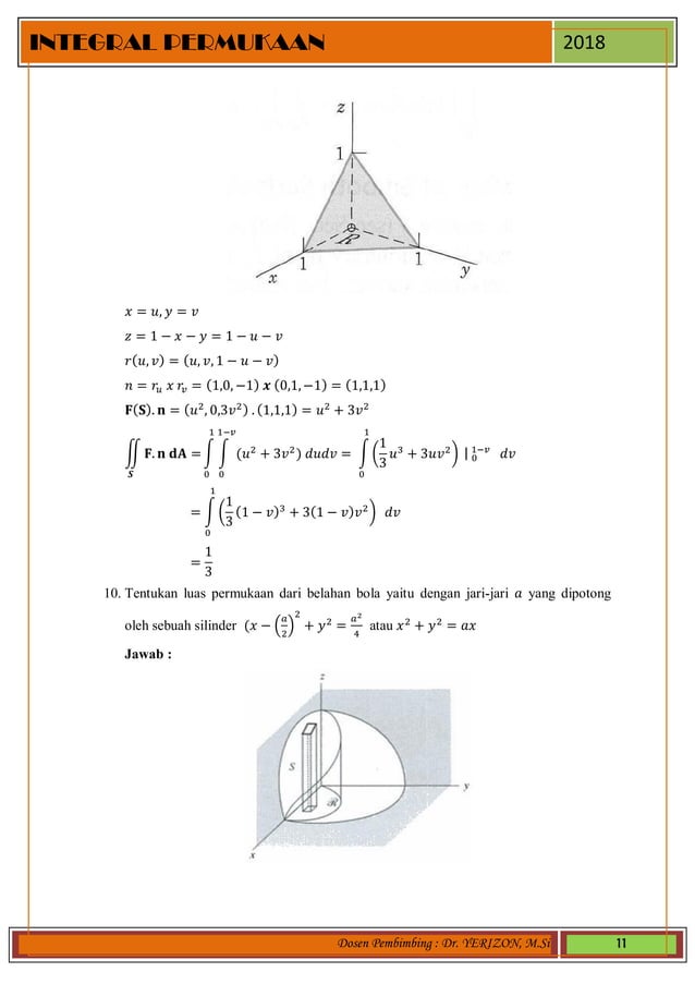 Soal dan pembahasan integral permukaan | PDF