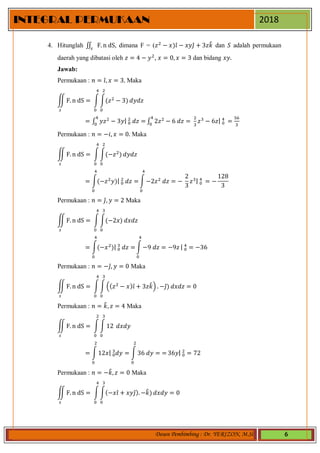 Soal dan pembahasan integral permukaan | PDF
