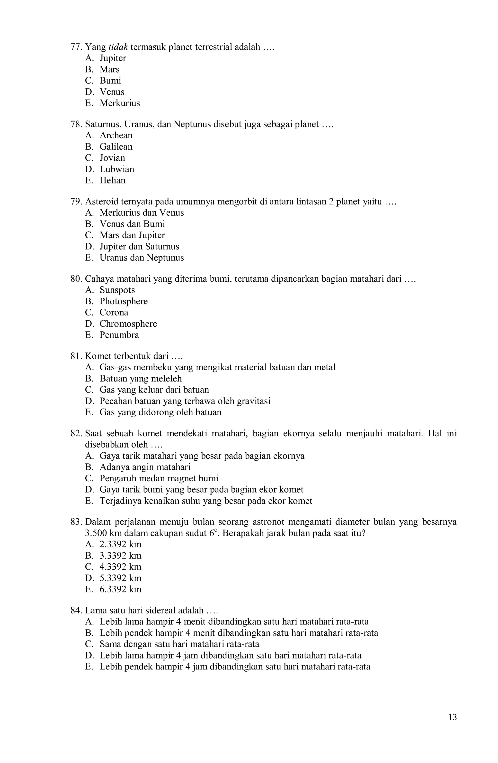 Soal dan Pembahasan OSK Kebumian 2010 | PDF