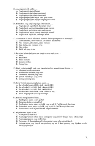 Soal dan Pembahasan OSK Kebumian 2010 | PDF