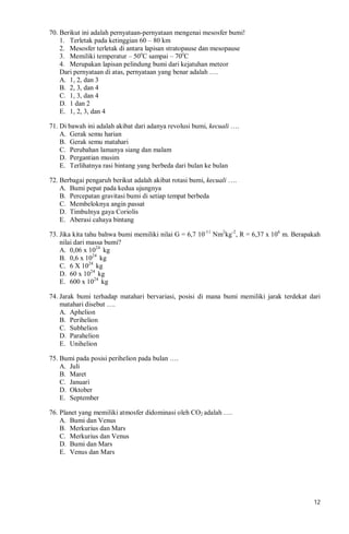Soal dan Pembahasan OSK Kebumian 2010 | PDF