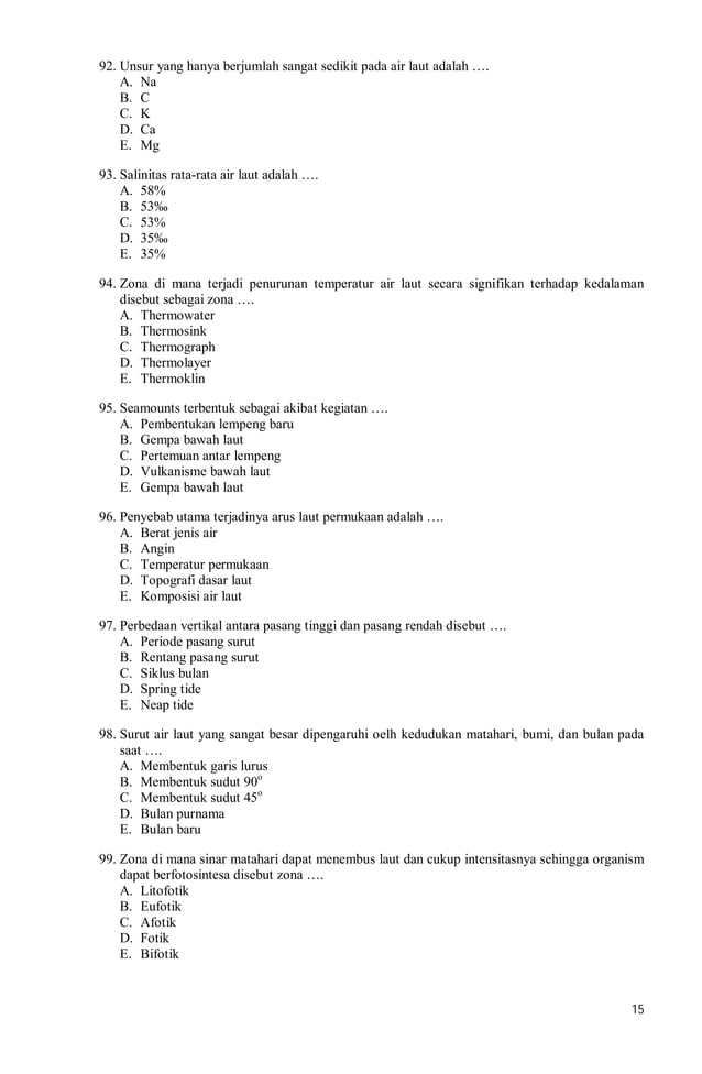 Soal dan Pembahasan OSK Kebumian 2010 | PDF