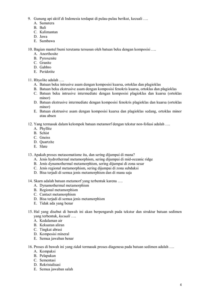 Soal dan Pembahasan OSK Kebumian 2010 | PDF