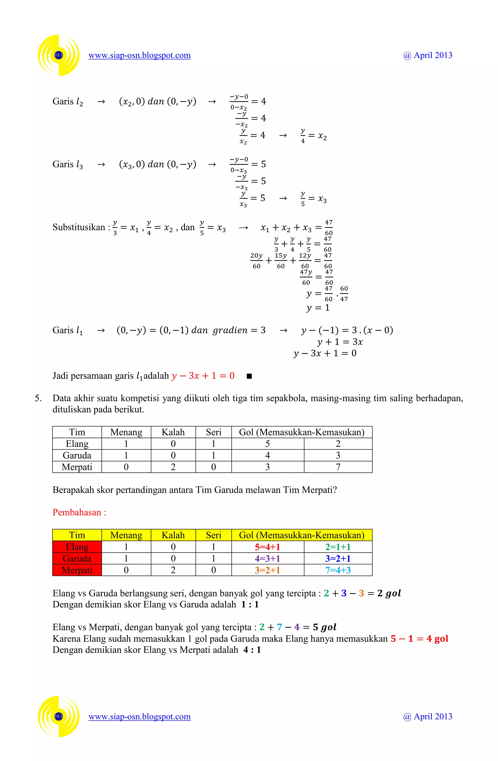 Soal dan pembahasan osn matematika 2011 bagian b uraian tingkat provinsi | PDF