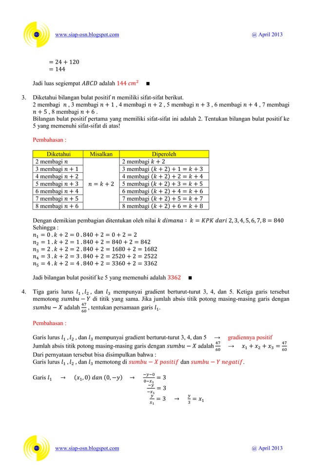 Soal dan pembahasan osn matematika 2011 bagian b uraian tingkat provinsi | PDF