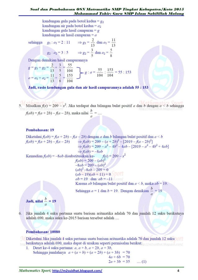 Soal dan pembahasan osn matematika smp tingkat kota 2015 (bagian b)-www.olimattohir.blogspot.com