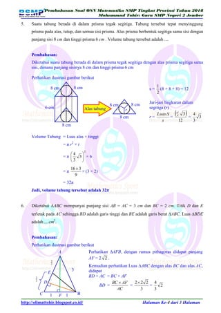 Soal dan Pembahasan OSN Matematika SMP Tingkat Provinsi 2018 | PDF