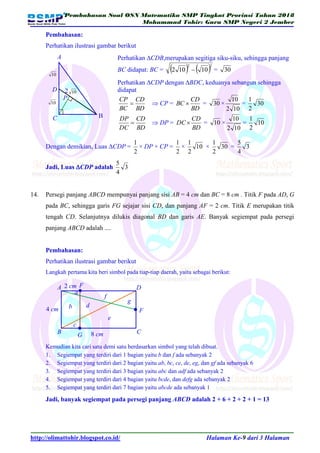 Soal dan Pembahasan OSN Matematika SMP Tingkat Provinsi 2018 | PDF