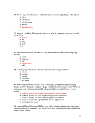 Soal dan Pembahasan OSP Kebumian 2008 | PDF