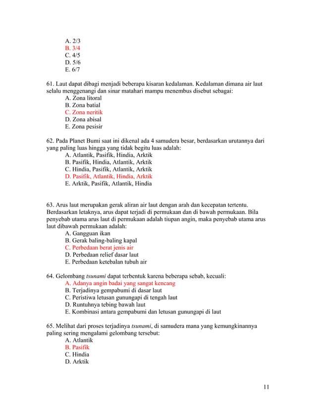 Soal dan Pembahasan OSP Kebumian 2008 | PDF