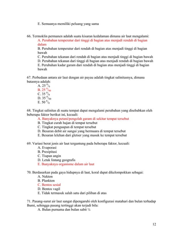Soal dan Pembahasan OSP Kebumian 2008 | PDF