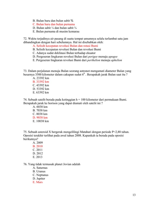 Soal dan Pembahasan OSP Kebumian 2008 | PDF