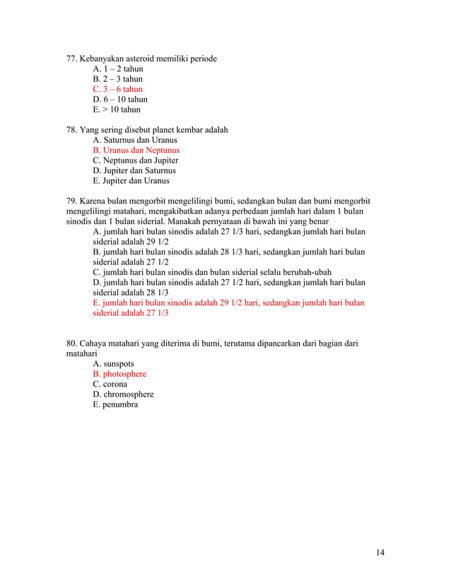 Soal dan Pembahasan OSP Kebumian 2008 | PDF