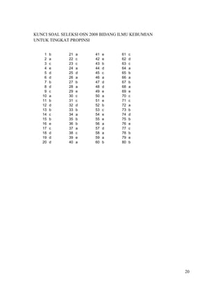 Soal dan Pembahasan OSP Kebumian 2008 | PDF