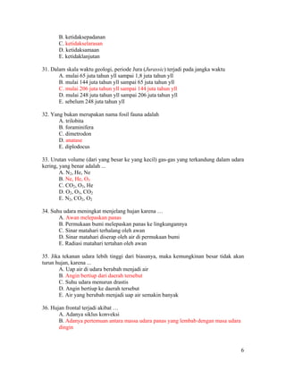 Soal dan Pembahasan OSP Kebumian 2008 | PDF