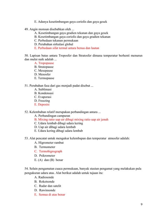 Soal dan Pembahasan OSP Kebumian 2008 | PDF