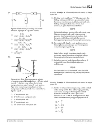 Soal dan pembahasan simak ui 522 | PDF