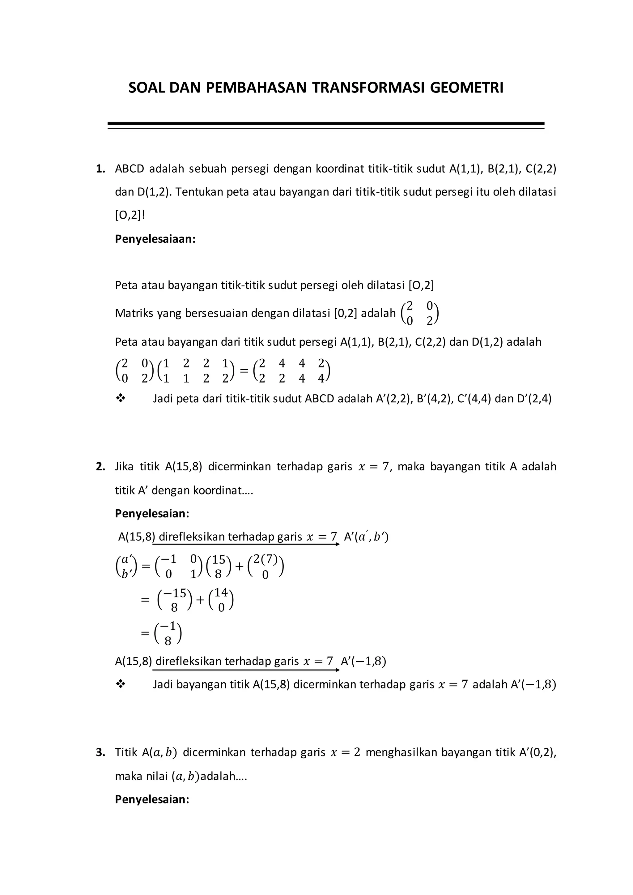 Soal dan pembahasan_transformasi_geometr | DOCX