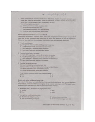 Soal dan pembahasan uas bks bhs indonesia kelas 7 | PDF