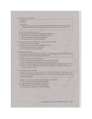 Soal dan pembahasan uas bks bhs indonesia kelas 7 | PDF