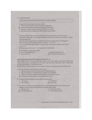 Soal dan pembahasan uas bks bhs indonesia kelas 7 | PDF