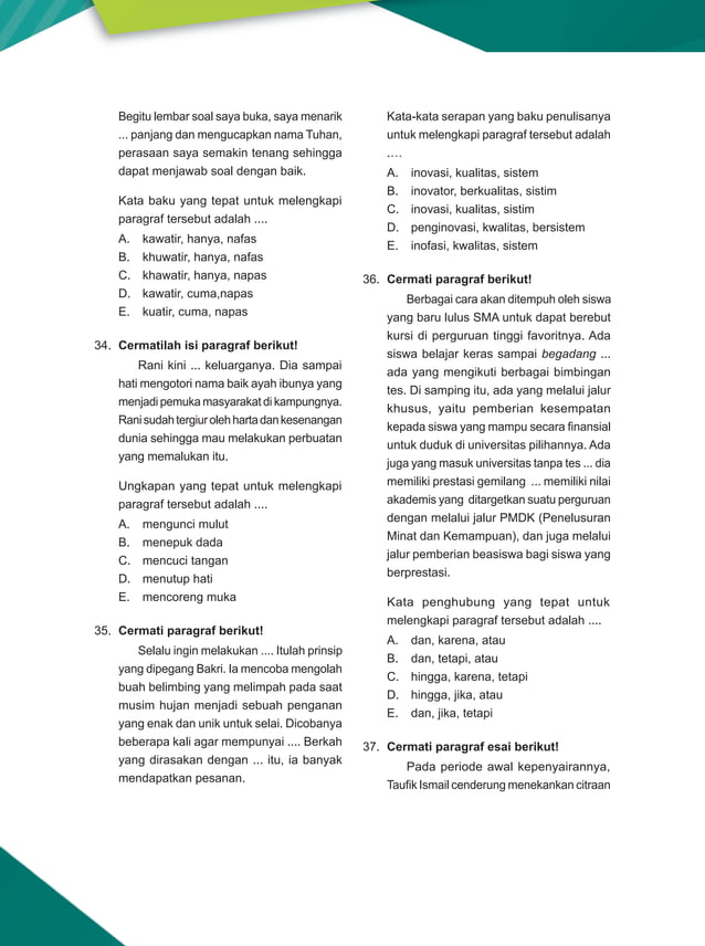 Soal dan pPembahasan UN bBahasa Indonesia SMA IPS 2010-2011 | PDF