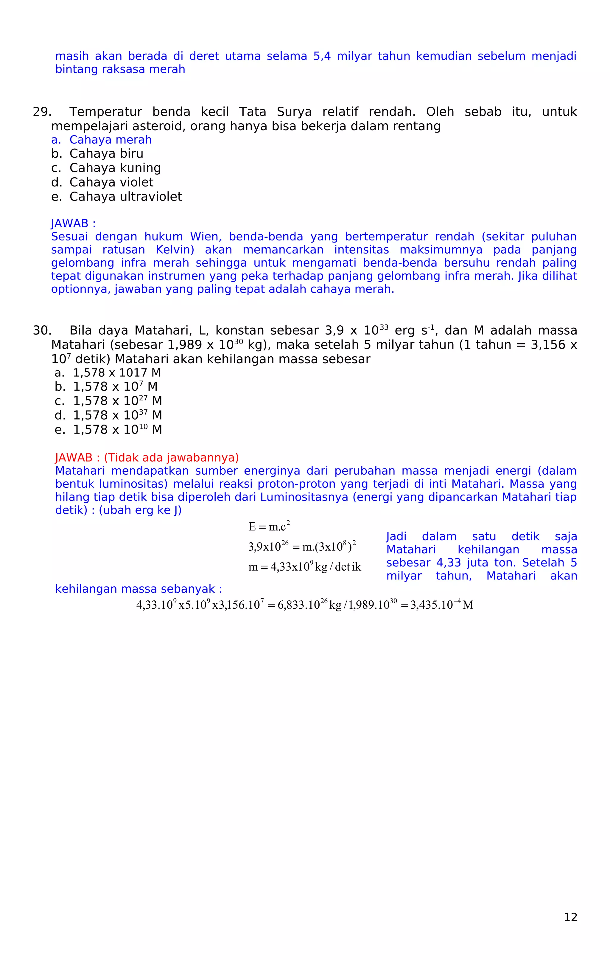 Soal dan solusi osk astronomi 2013 by mariano | PDF