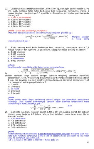 Soal dan solusi osk astronomi 2013 by mariano | PDF