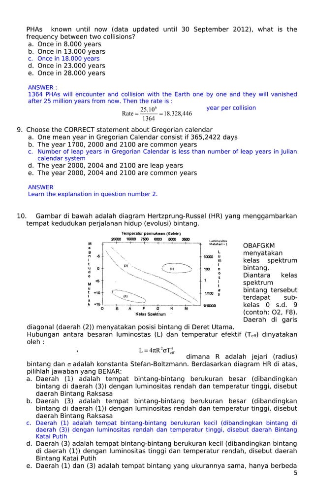 Soal dan solusi osk astronomi 2013 by mariano | PDF