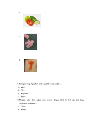 Soal Boga Dasar | DOCX