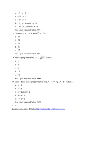 Soal Eksponenlogaritma Pdf