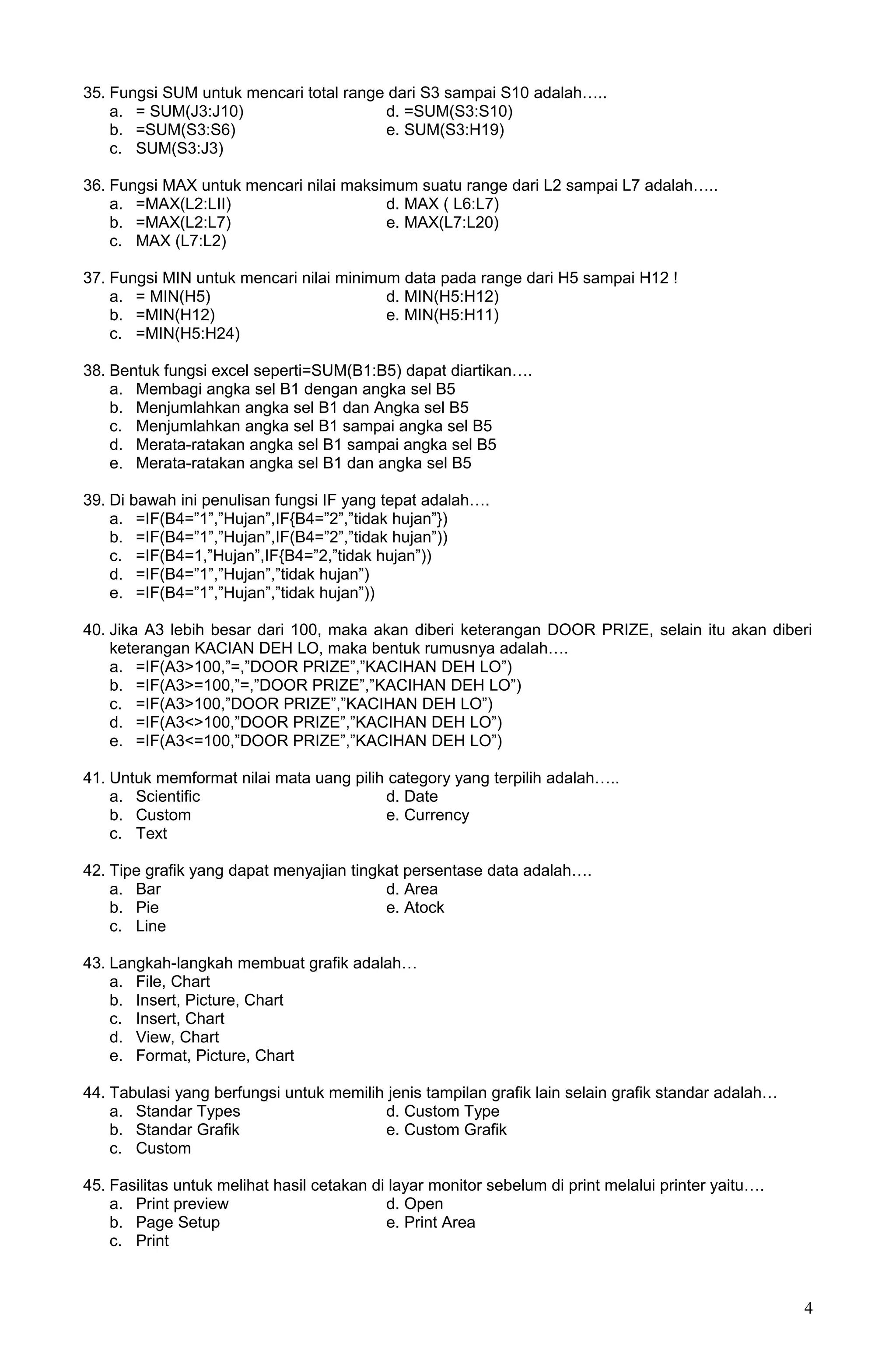 Soal excel smal | DOC