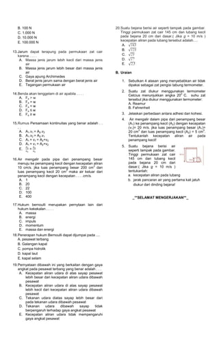 Soal UAS fisika XI | PDF