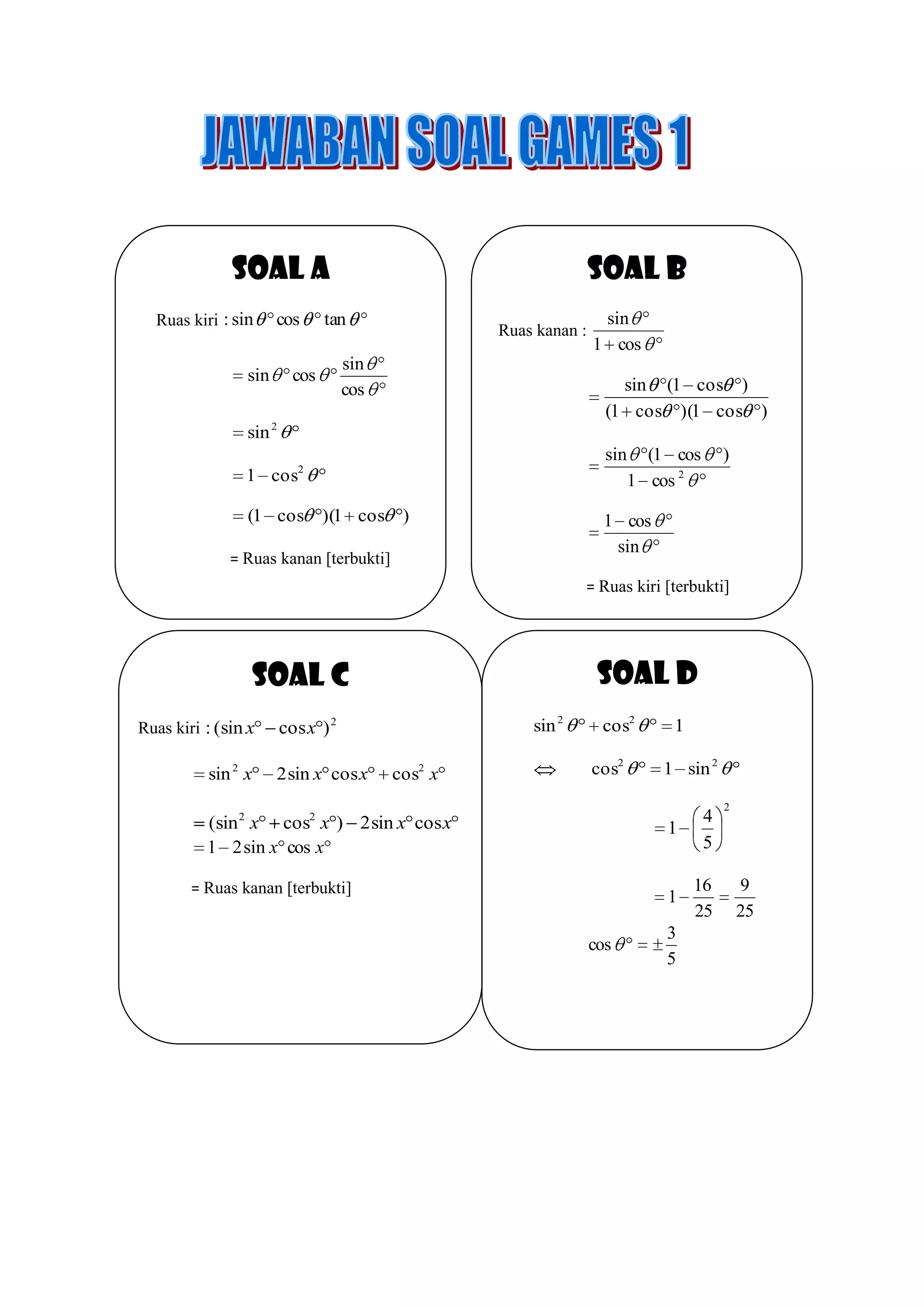 Soal games pertemuan 1 | DOCX