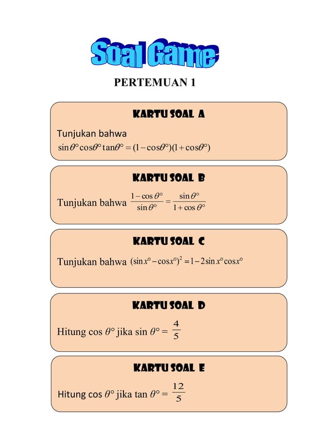 Soal games pertemuan 1 | DOCX