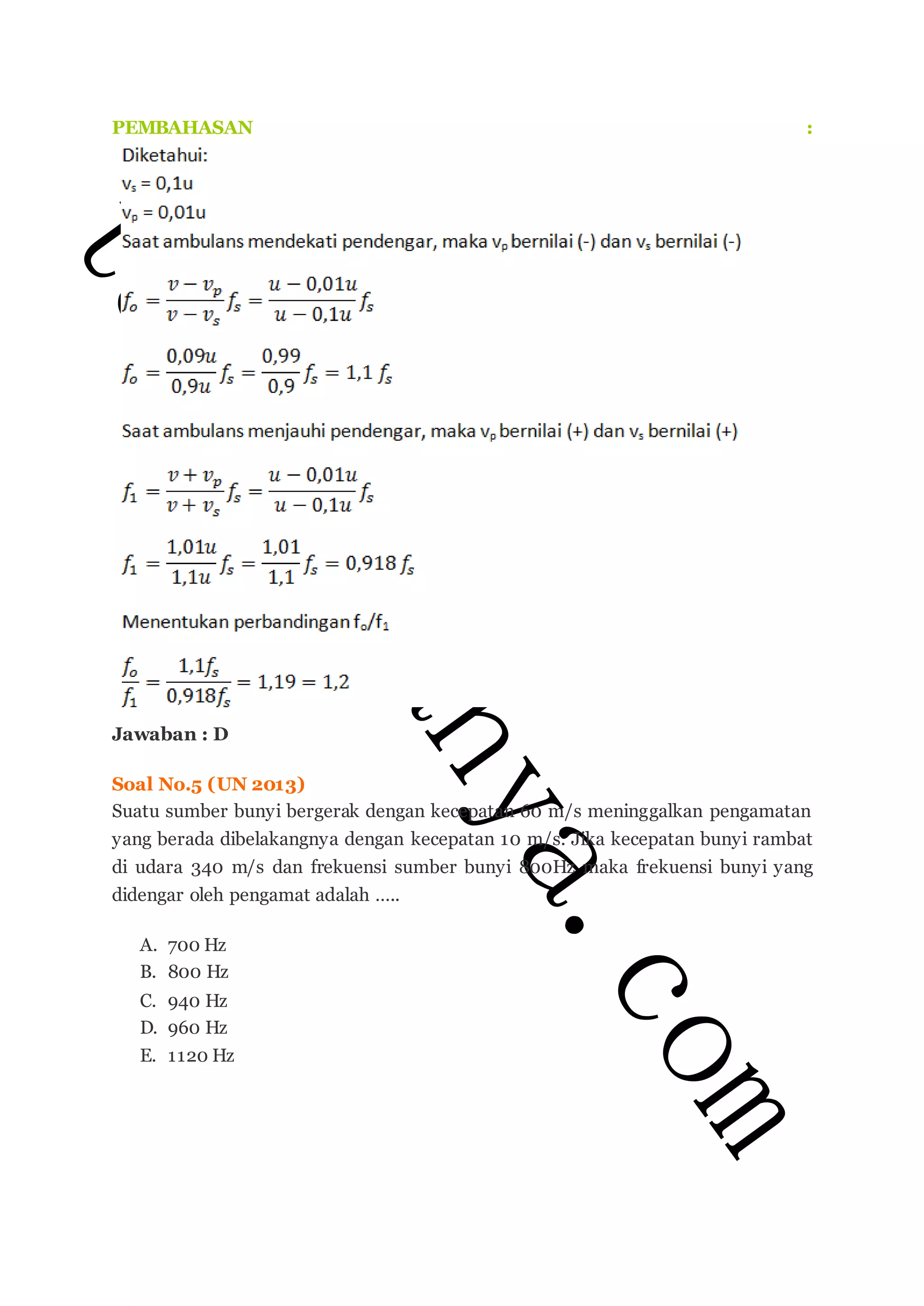Soal gelombang bunyi | PDF