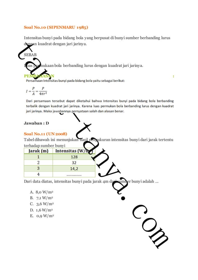 Soal gelombang bunyi | PDF
