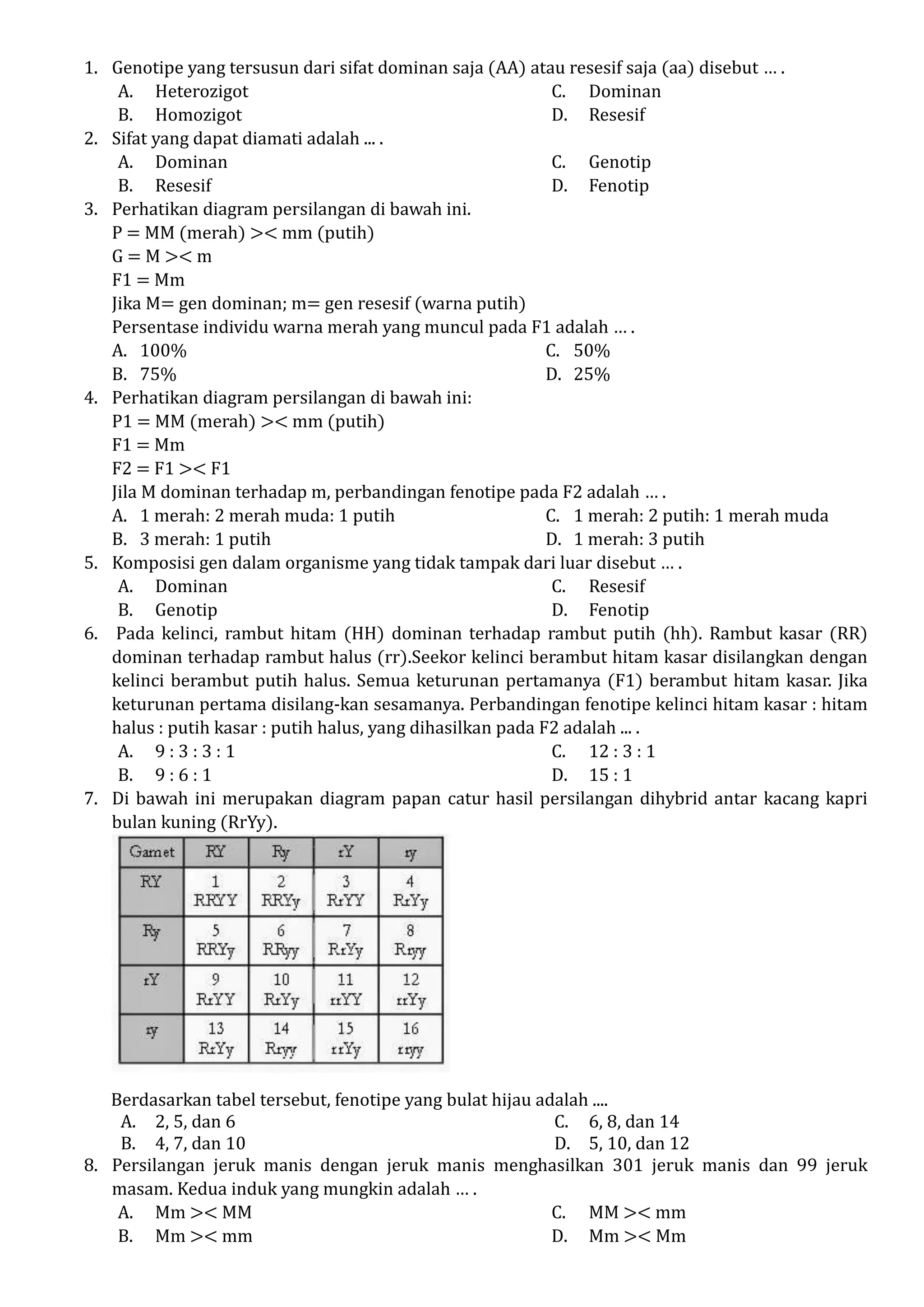 SOAL GENETIKA KELAS 9 SMP.docx