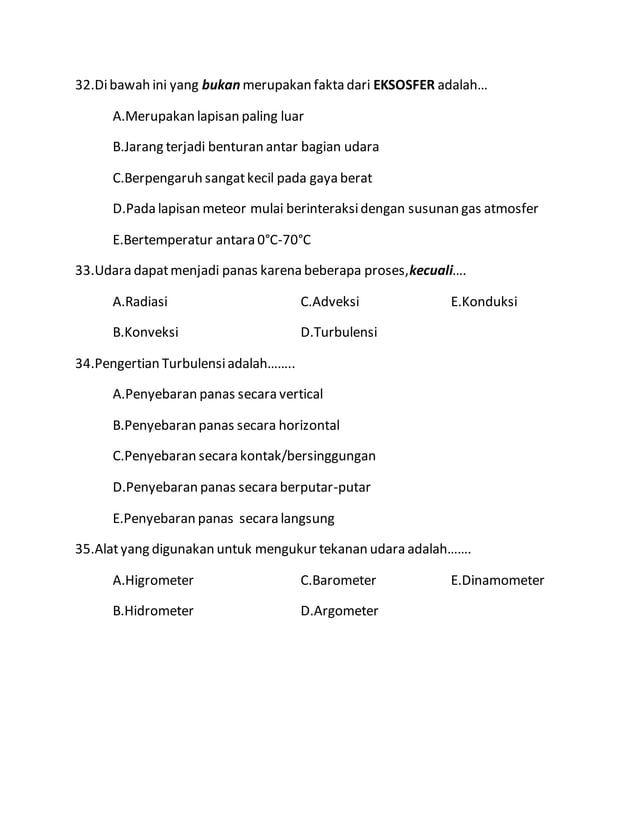 Kumpulan soal Geografi SMA Kelas X | DOCX