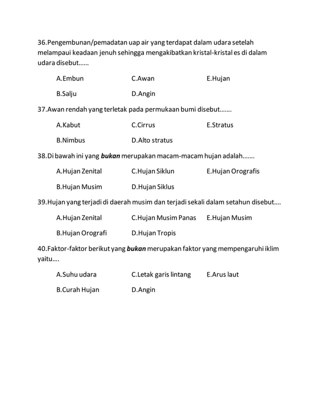 Kumpulan soal Geografi SMA Kelas X | DOCX