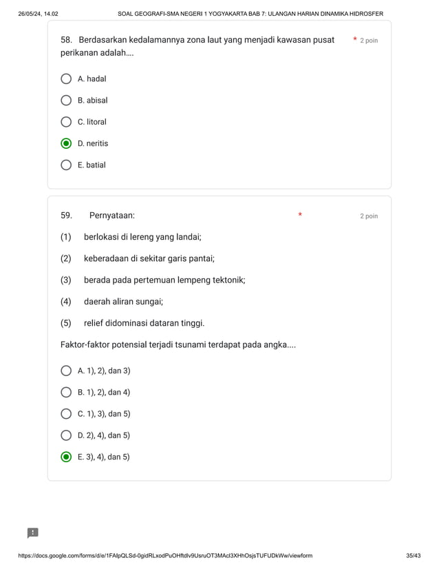 SOAL GEOGRAFI-SMA NEGERI 1 YOGYAKARTA BAB 7_ ULANGAN HARIAN DINAMIKA HIDROSFER.pdf