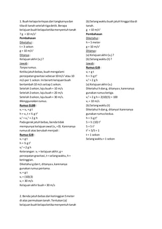 Soal Gerak Jatuh Bebas | DOCX