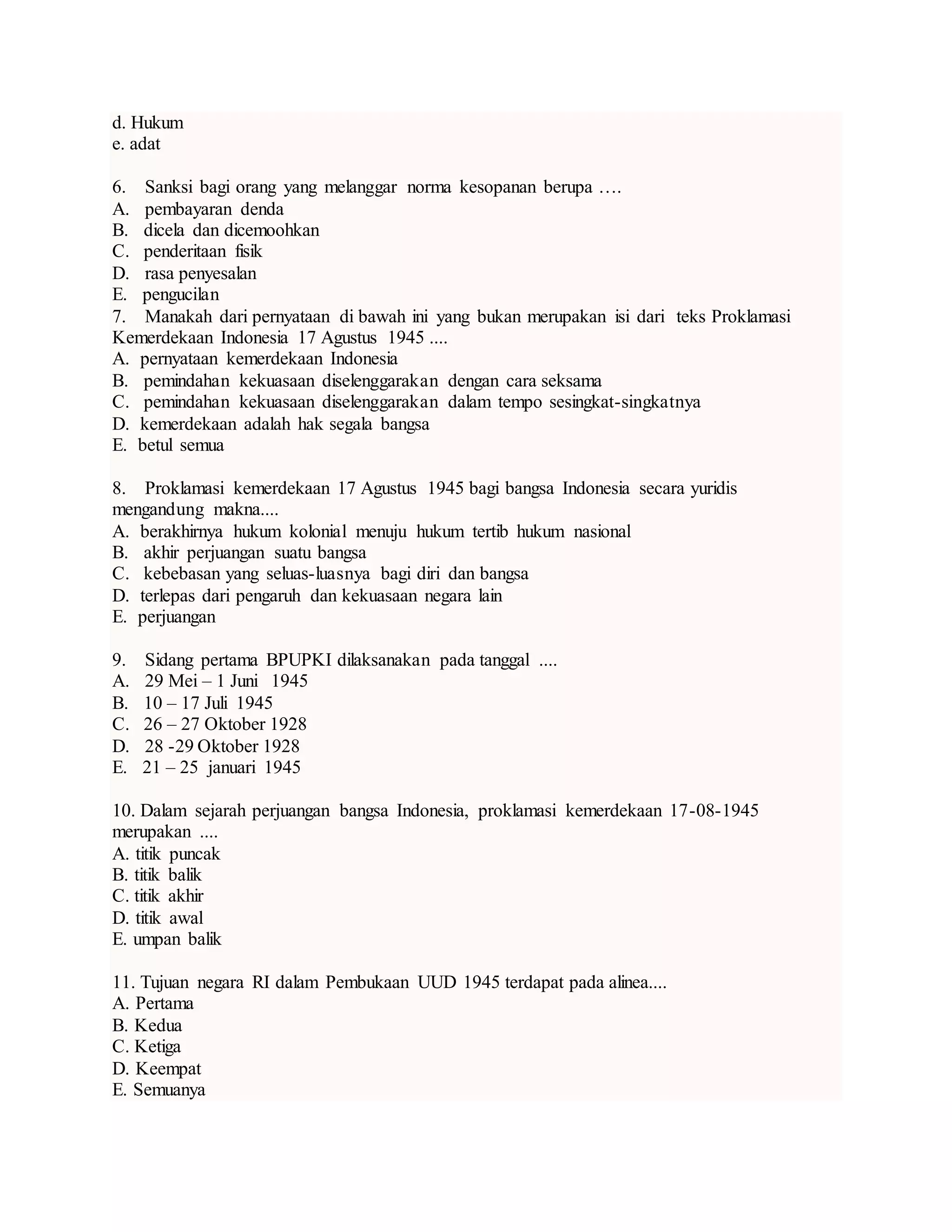 Soal ham pkn kelas xi | PDF