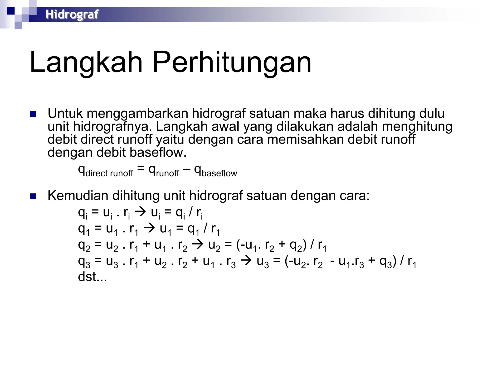 Soal tugas untuk perhitungan Hidrograf Satuan.ppt