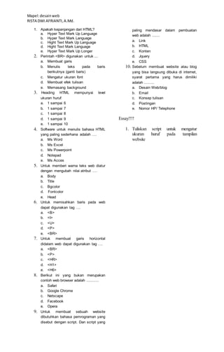Soal html ukk | DOCX