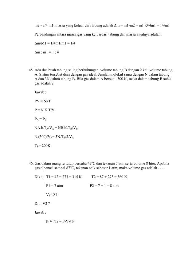 kumpulan soal hukum-hukum gas | DOCX