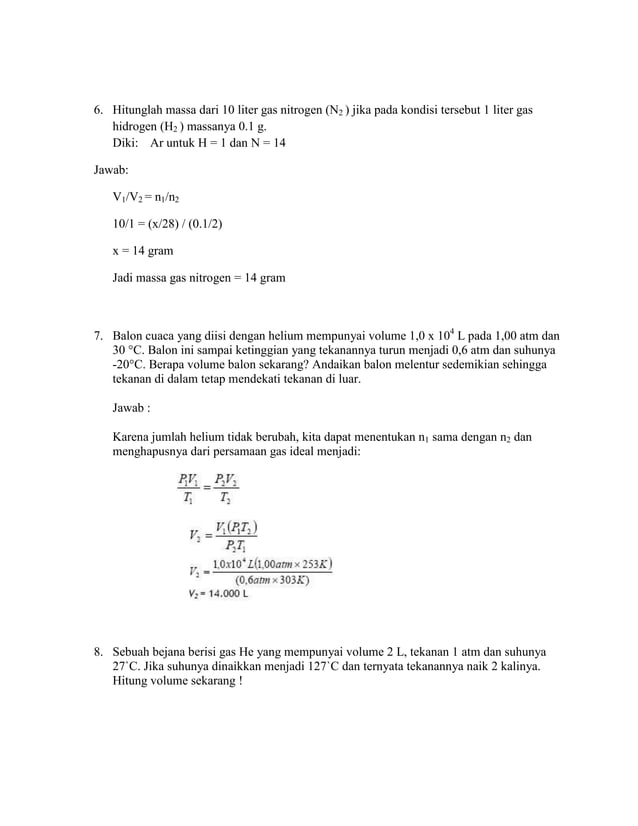 kumpulan soal hukum-hukum gas | DOCX