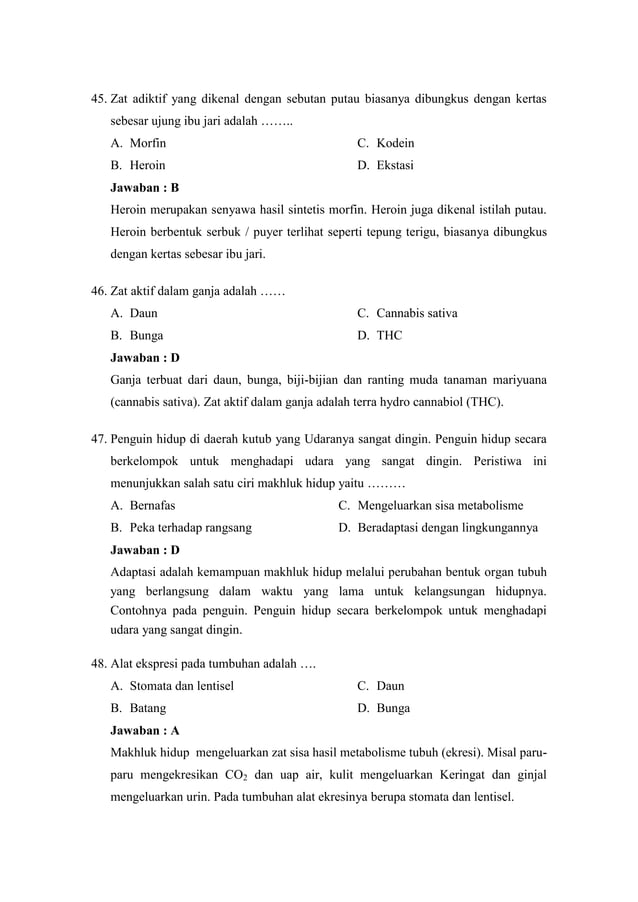 Soal ipa adinda | PDF